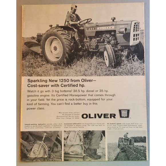 Oliver | Other | Vintage Oliver 25 Tractor Magazine Advertisement 1965 ...